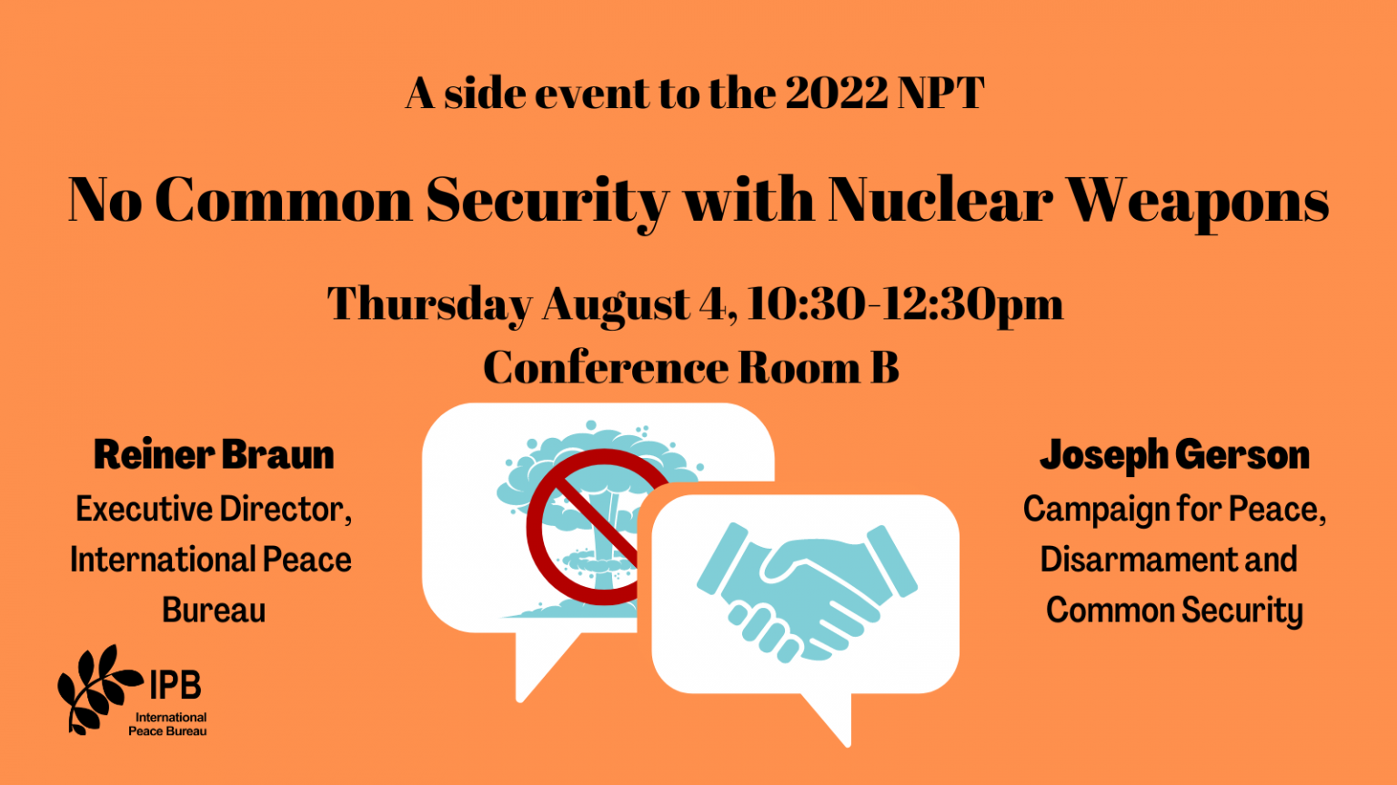 NPT Side event: No Common Security with Nuclear Weapons – IPB ...