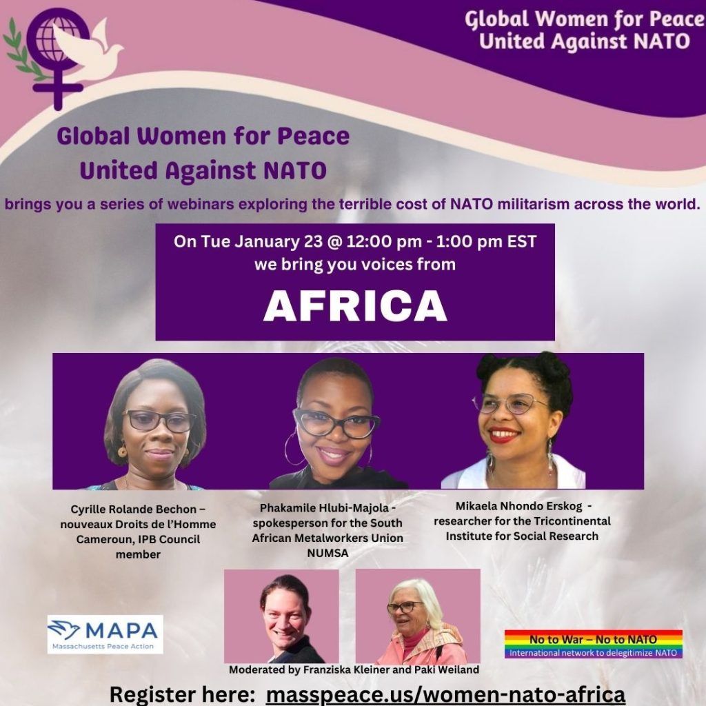 Follow-Up Webinar Nato/Militarism In Africa – Women Speak Out – IPB ...