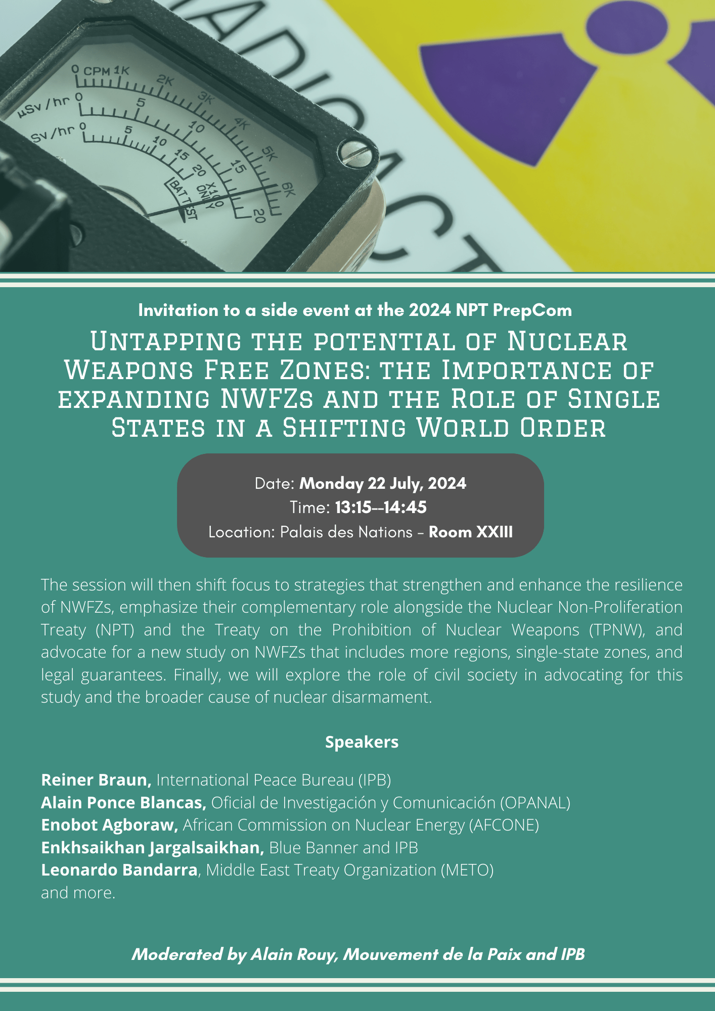 NPT PrepCom 2024 – IPB Side Event: Untapping the potential of Nuclear ...