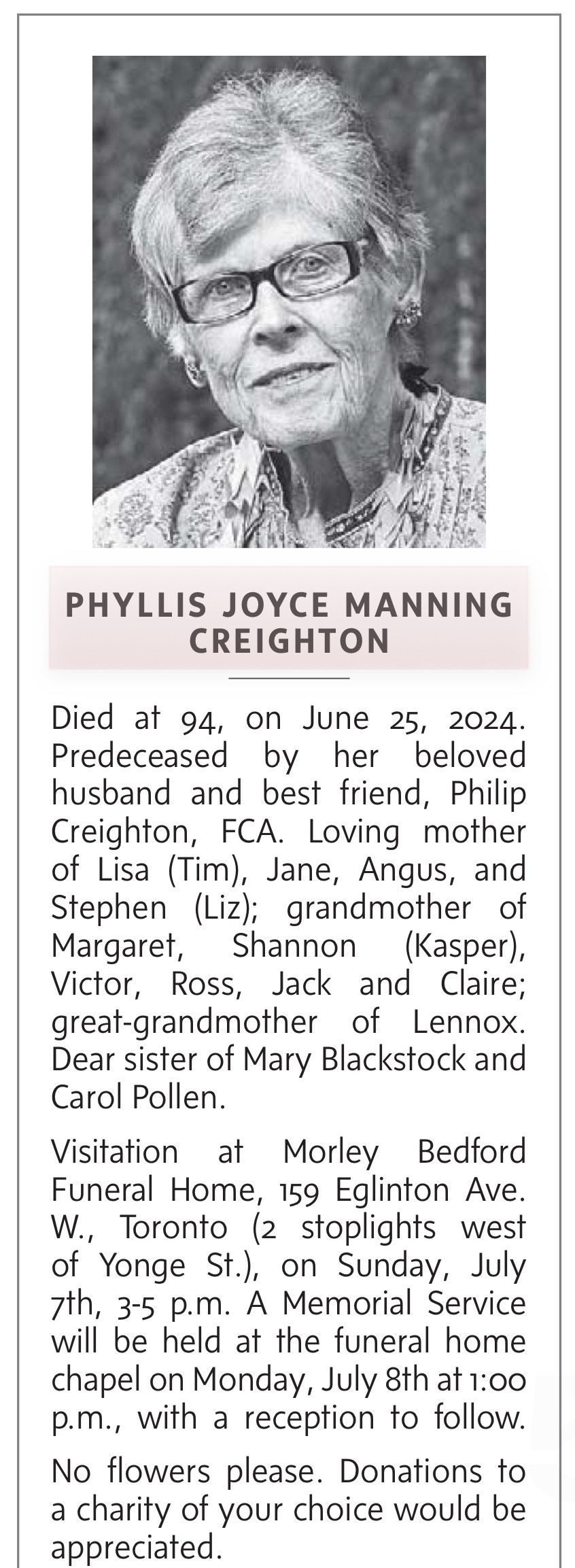 In Memoriam: Phyllis Joyce Manning Creighton – IPB – International Peace Bureau